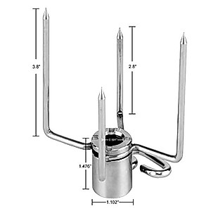 Skyflame Universal 304 Stainless Steel Rotisserie Meat Forks - Fits 1/2-Inch and 3/8-Inch Hexagon & 3/8-Inch and 5/16-Inch Square & 1/2-Inch Round Spit Rods