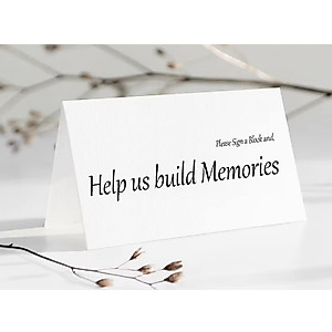 MUCHAI Innovations Stackable Wood Blocks GuestBook | 72 Blank Pieces Plus Sign | Wedding Baby Bridal Shower Birthday Party Game - Build Memories Names Message Wishes Advice Deco (Love)