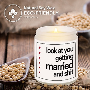 BaubleDazz Funny Wedding Gifts, Bachelorette Gifts for Bride, Bridal Shower Gift for Bride- 7oz Lavender Scented Soy Wax Candle- Bride to Be Gifts for Her, Wedding Gifts for Bride