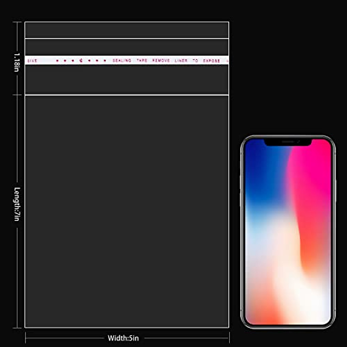 180Pcs Clear Self Sealing Cellophane Bags 5x7 Inches 1.4 Mils Clear Plastic Poly Bags Reusable Self Adhesive OPP Bags Cello Bags for 5x7 Photos, Bakery Cookie Bags, Treat, Jewelry, Envelopes, Cards