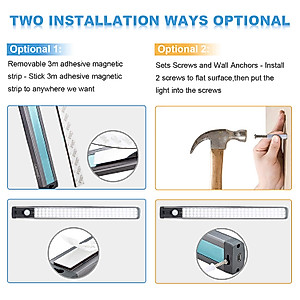 GONOTO 84 LED Closet Light 4W Motion Sensor Closet Lights Rechargeable Under Cabinet Lighting Wireless Wardrobe Light for Closet,Kitchen 4000K 2500mAh Battery Powered Closet Light bar (ON/Off/AUTO)