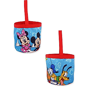 Mickey and Friends Collapsible Nylon Basket Bucket Tote Bag (One Size, Blue)