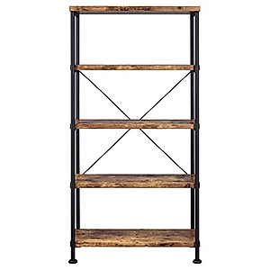 Coaster Home Furnishings Bookcase, Antique Nutmeg and Black
