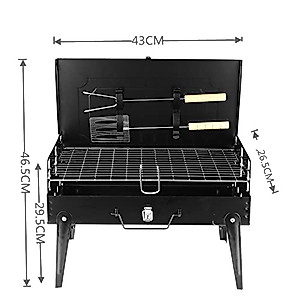 GEEKLLS Charcoal grills BBQ Grill Portable Foldable Box Type Charcoal Barbeque Grills Household Garden Patio Outdoor Camping Heating Stove Picnic Tools