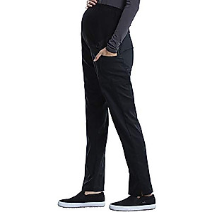 Cherokee Women Scrubs Pant Workwear Revolution Maternity Straight Leg WW155, M, Black
