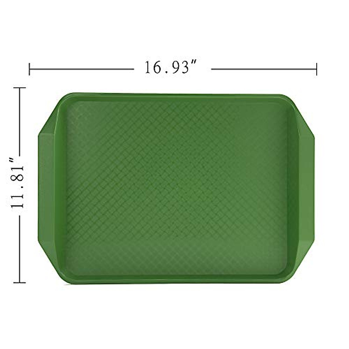 Eslite 6-Piece Plastic Fast Food Tray,16.9 by 11.8-Inches,Assorted Colors
