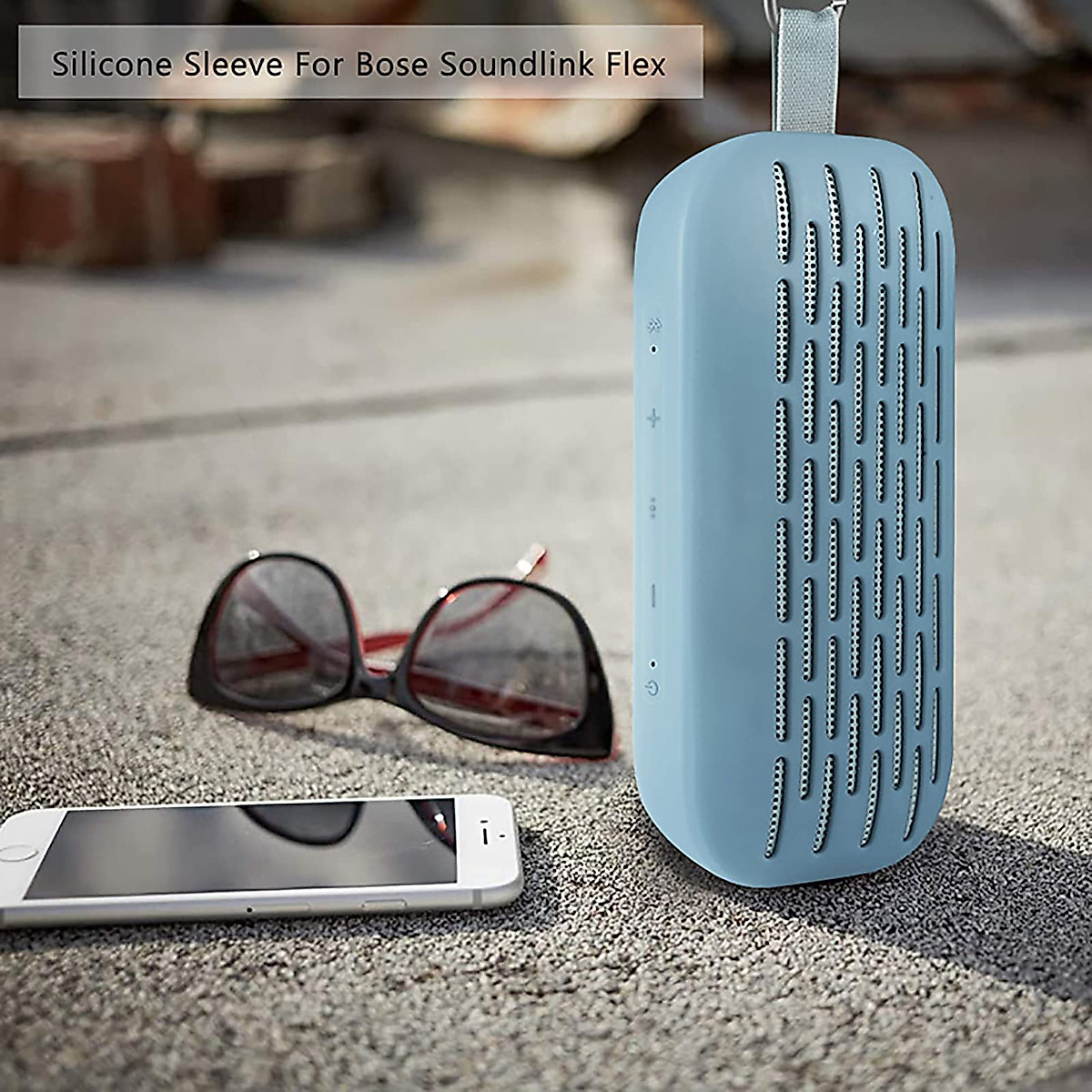 HUAYUWA Silicone Cover Sleeve (Blue) Compatible for Bose SoundLink Flex Bluetooth Portable Speaker
