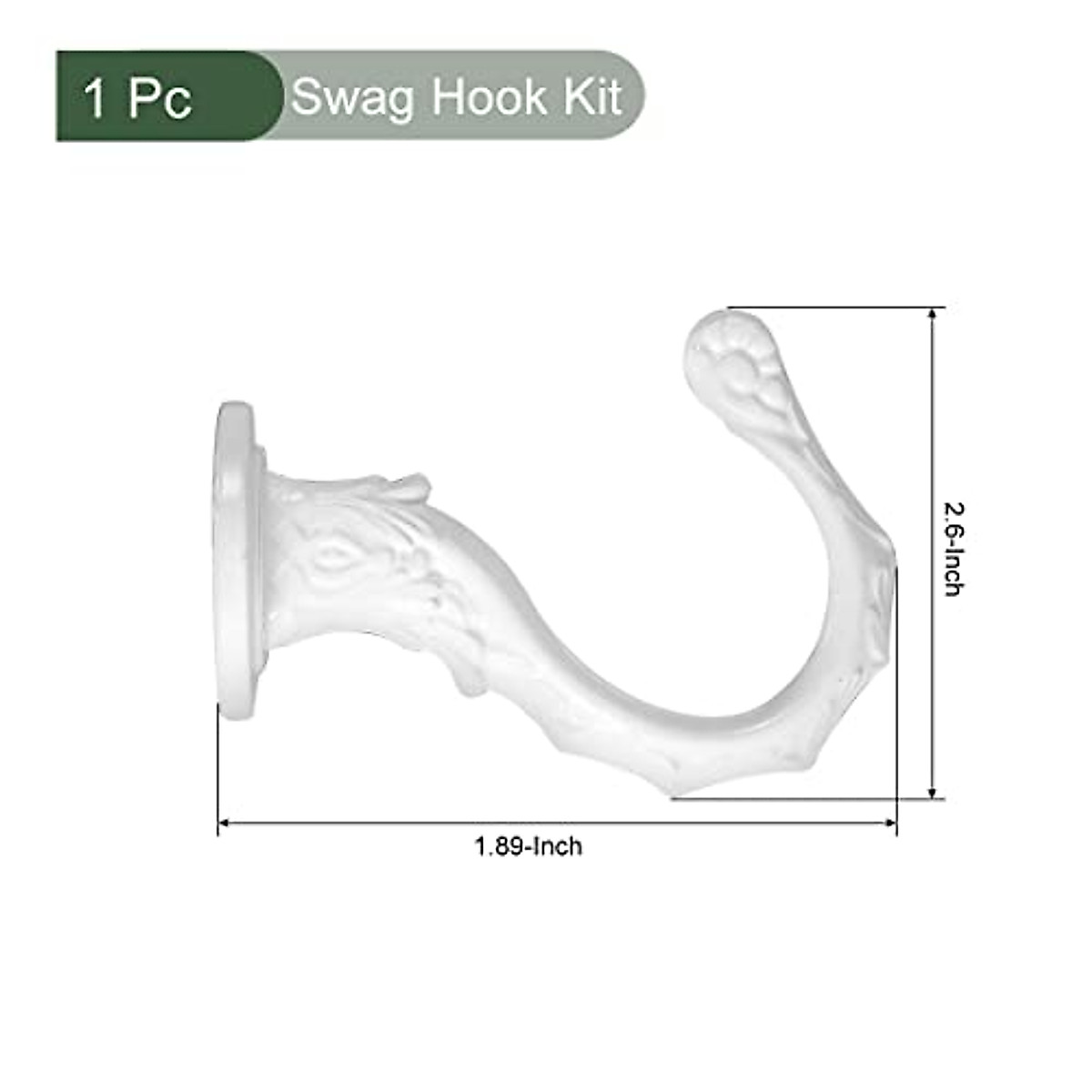 YOKIVE Ceiling Hanging Hook, Heavy Swag Hook Hanging Planter, Great for Office, Home, Daily Use (White, 1.9x2.6-Inch)
