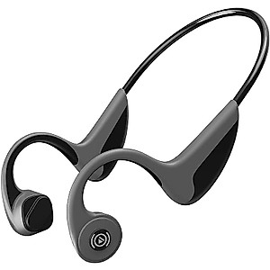 VJJB Bone Conduction Headphones Bluetooth 5.0,Z8 Open-Ear Stereo Wireless Bone Conduction Headsets Lightweight and Waterproof Sports Bluetooth Earphones with Mic for Gym Running Cycling