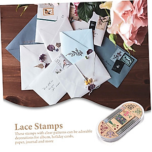 8 Pcs Lace Stamp Set Flower Stamps Flower Decoration for Scrapbook Children's DIY Supplies Classical Lace Stamps Scrapbooking DIY Stamp Stamps for Scrapbook Decor