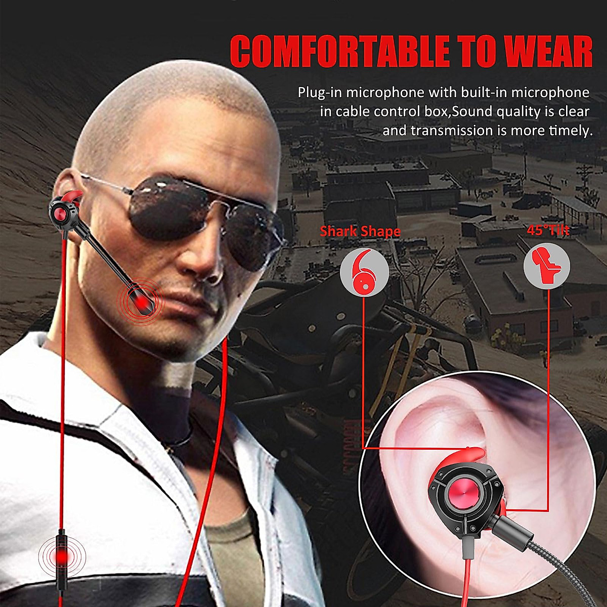 YYUNJINI Gaming Headset with Microphone Wired Gaming Earbuds PC for PS4 PS5 Xbox One Playstation 5 Games Mobile Phone,Detachable Stereo Bass Earphones Noise Cancelling Gaming Headphones with Mic Black