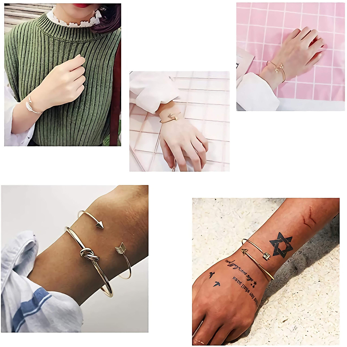 Cocazyw 19PCS Multiple Layered Stackable Bracelet for Women Open Cuff Wrap Bracelet for Girls Rose Gold Cuff Bracelets for Women Jewelry Adjustable Gold Bangles Set Gifts (Gold)