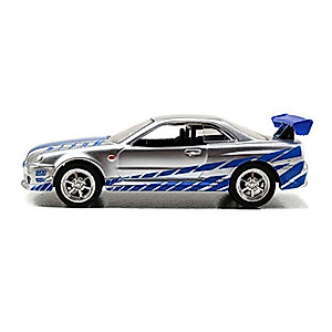 Jada Toys Fast & Furious 1:55 Brian's 2002 Nissan GT-R R34 Build N' Collect Die-cast Model Kit, Toys for Kids and Adults, Blue