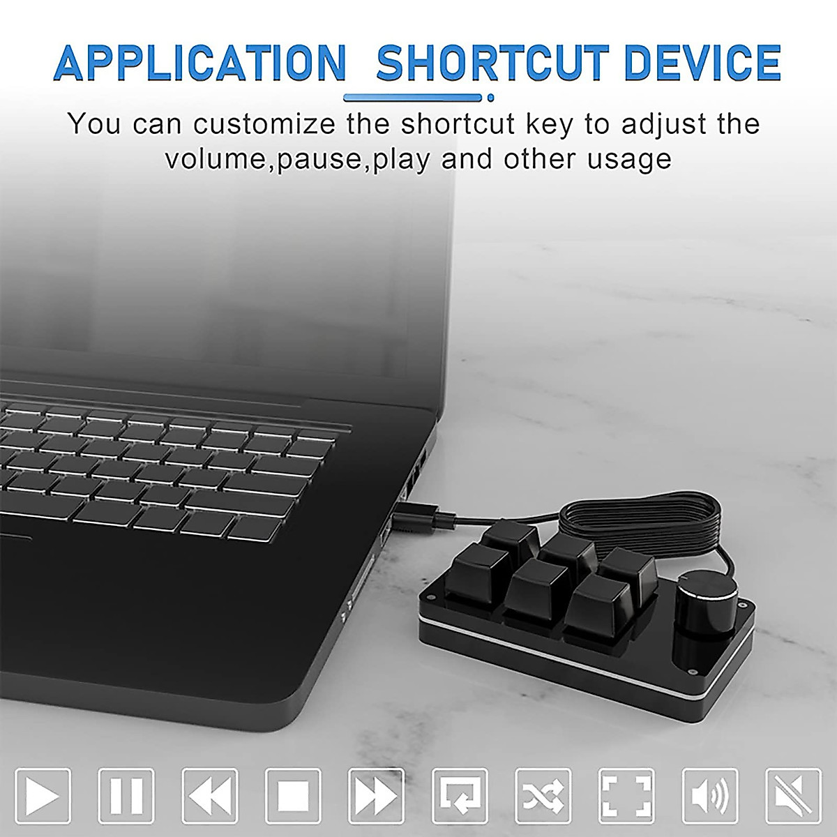 Yunseity Macro Mechanical Keyboard, 6 Keys Mini OSU Keyboard with Knob Design, Professional HID Programmable Macro Keypad for Gaming