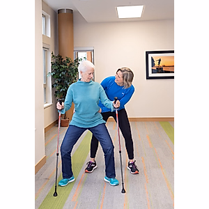 Urban Poling ACTIVATOR® MODA with Snow & Trekking Baskets, Silver with Blue, Green, & Yellow, 1 Pair – For Users 4'2"–6' – Lightweight, Aluminum Nordic Walking Sticks – Collapsible & Adjustable Hiking