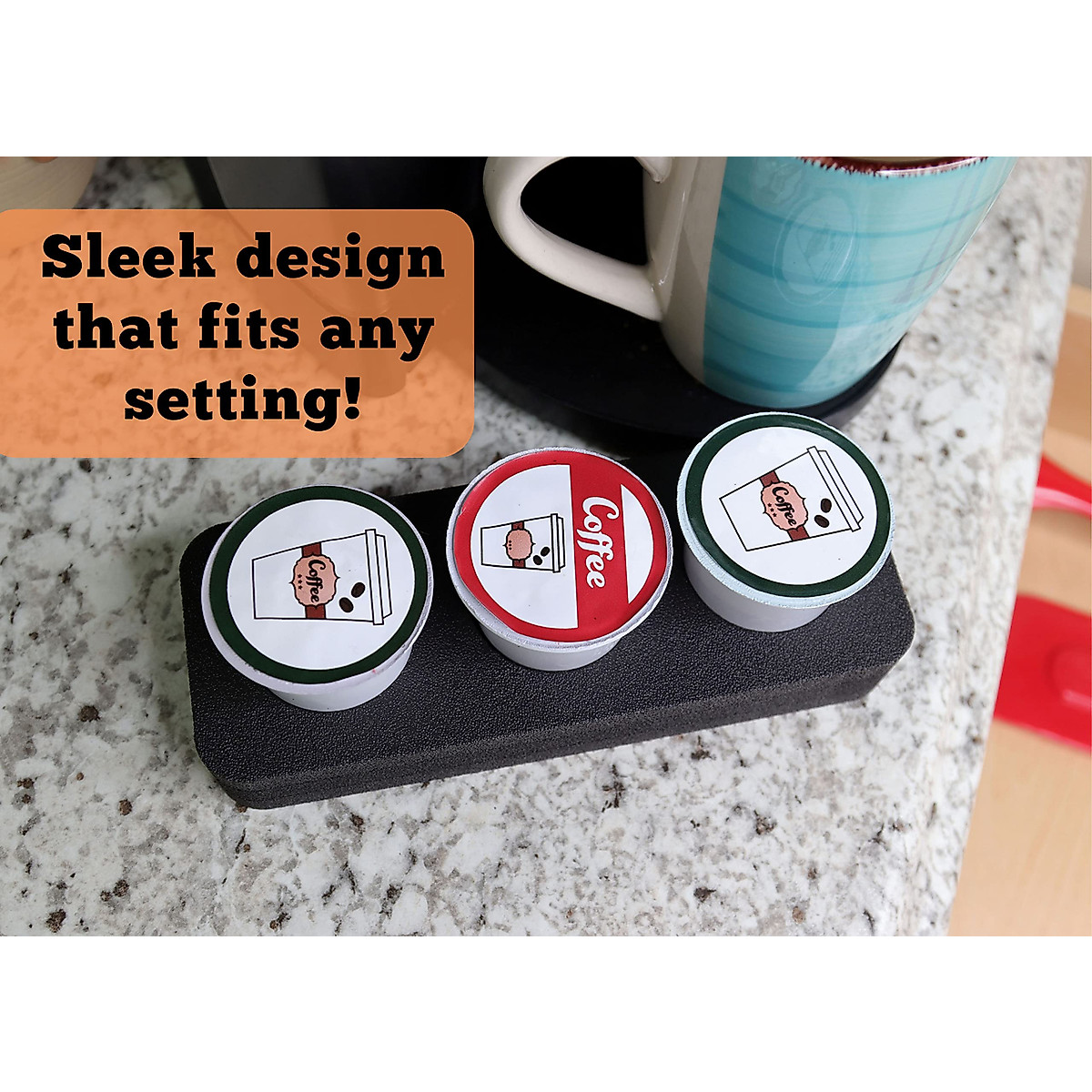 Polar Whale Hotel Hospitality Coffee Pod Storage Organizer 4 Piece Multi-Pack Tray Holder Waterproof Washable Bed and Breakfast Drawer Insert Holds 3 Pods Each Compatible with Keurig K-Cup 4 Pc Set