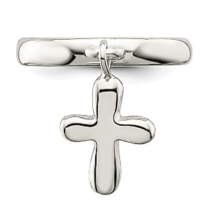 IceCarats 925 Sterling Silver Holy Cross Dangle Ring Christian Religious Band Size 8