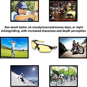 iLumen8 HD Night Driving Glasses- Anti Glare Polarized Night Vision Reduce Eye Strain Men Women (High Definition) Amber Yellow