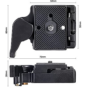 Konsait Black Camera 323 Quick Release Plate with Special Adapter (200PL-14) use for Manfrotto 323(New Version)