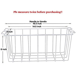 Orgneas Chest Freezer Organizer Bins Deep Freezer Refrigerator Basket Storage Rack Bins Metal Wire Baskets Replacement 2Packs