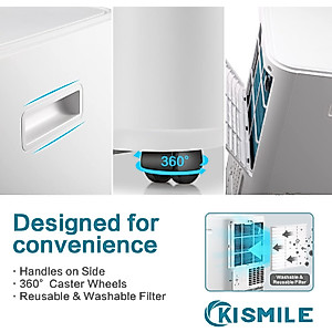 Kismile 8,000BTU Portable Air Conditioner with Built-in Dehumidifier Function, Fan Mode,Portable Ac Unit with Remote Control, Floor Air Conditioner for Room/Office/Dorm/Bedroom