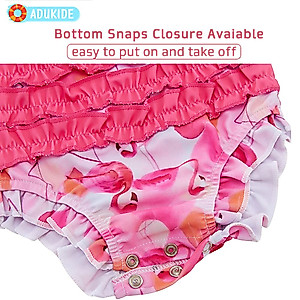 ADUKIDE 18-24 Months Baby Swimsuits Girls Toddler Rash Guard Bathing Suit Pink Baby Long Sleeve One Piece Swimwear with Zipper