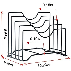 Pot Lid Holder, Kitchen Pot Lid Holder Organizer, Reusable Containers, Suitable for Cutting Boards, Plates, Bakeware(Black)