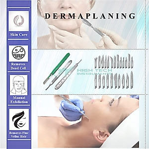 Surgical Sterile Blades #14 Box of 100 Made of High Carbon Steel & Stainless Steel Scalpel Handle Knife #3 Graduated for Lab Anatomy, Cutting, Med Student, Carving, Repairing With Blade Remover