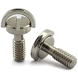 HJ Garden 2pcs 1/4-20 Thread D-Ring Stainless Steel Camera Fixing Screws for Camera Tripod Monopod QR Plate,D Shaft Quick Release Plate Mounting Screw 17mm Length