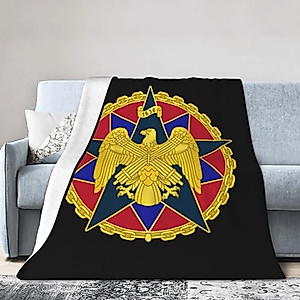 moremohome Anti Pilling National Guard Bureau Organizational Badge Throw Blanket 60"x50" Inches Soft and Comfortable Flannel Throw Blankets