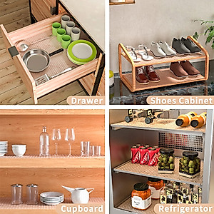 Shelf Liner, MAGORUI DIY Shelf Liners for Kitchen Drawer, Washable EVA Material Clear Cabinet Liner, Oil-Proof Water-Proof Drawer Liner for Cupboard, Refrigerator, Storage, Desk, 17.5'' x 118.1''
