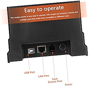 OUNONA Thermal Paper Printer Thermal Label Printer Black Thermal Pos Printer Small Thermal Printer Abs