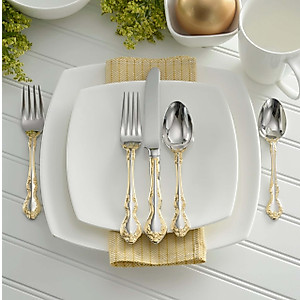 Oneida F142045A Golden Mandolina 45 Piece Fine Flatware Set, Service For 8