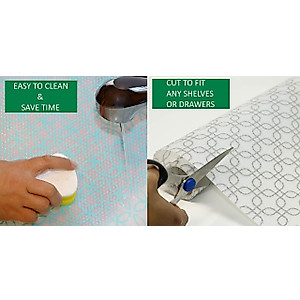 ACHub Premium Fridge Liner, BPA Free, Food Safe - Wider Roll Cut to Fit, Non Adhesive, Washable, Easy to Clean & Durable EVA Shelf Mats - FridgeFresh-Liner (10-FT, Grey)