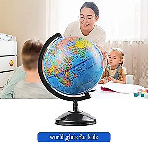 Educational World Globe for Kids Learning - 6 inch Spinning Globes of The World with Stand for Students Learning Geography, World Mova Globe Map Decorative Kids Room Classroom, Desk, Office or Home