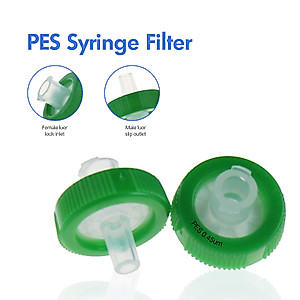Syringe Filters PES Hydrophilic Filtration 0.45um 13mm Membrane Diameter Lab PES Membrane Disc Non-Sterile by Labfil, Pack of 100
