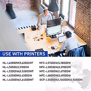 Amstech TN850 TN 850 TN-850 High Yield Toner Cartridge 2 Pack Compatible Replacement for Brother TN850 TN820 HL-L6200DW MFC-L5850DW MFC-L5700DW L5900DW HL-L5200DW MFC-L5900DW MFC-L6800DW Printer Black