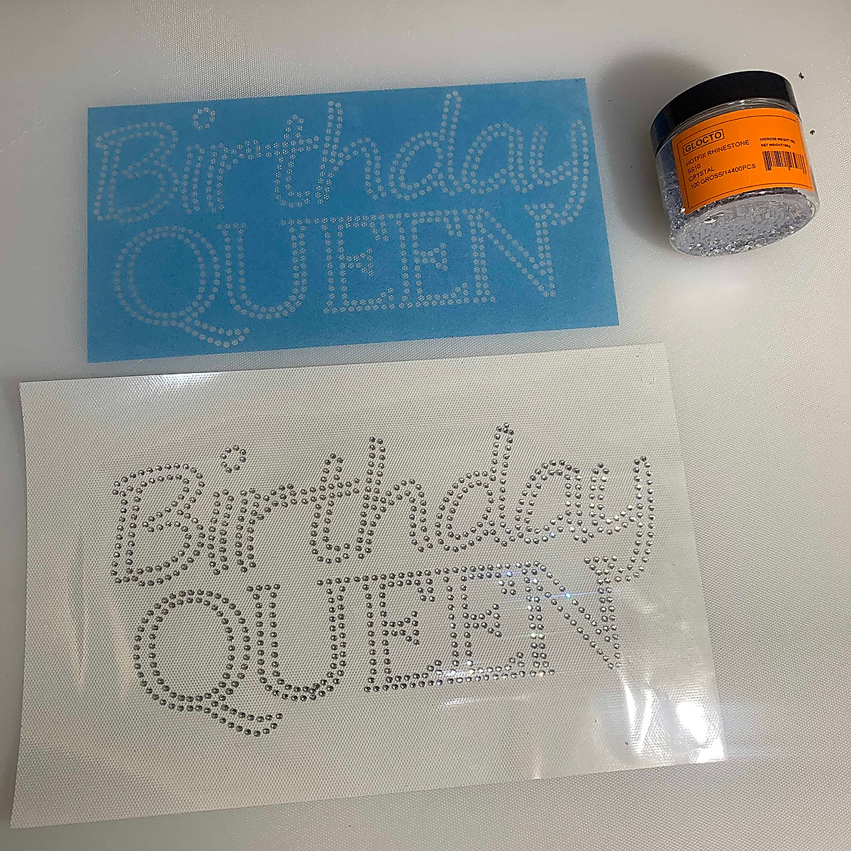 Rhinestone Flock Rhinestone Template Stencil for Hotfix Rhinestones Magic Flock Plus Rhinestone Flock 12"x8" 3 Sheets with 3 Sheets Hotfix Rhinestone Tape