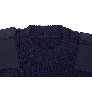 Flanders Fields British Commando Sweater - Military Wool Sweaters Woolly Pully Crew Neck Navy Blue