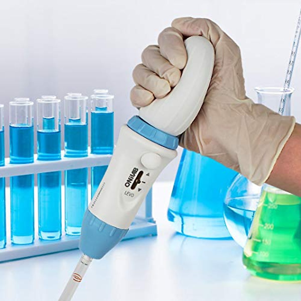 ONiLAB Lab Serological Pipette Controller, Manual Pipette Filler, 0.1-100mL,ABS, Light Blue…