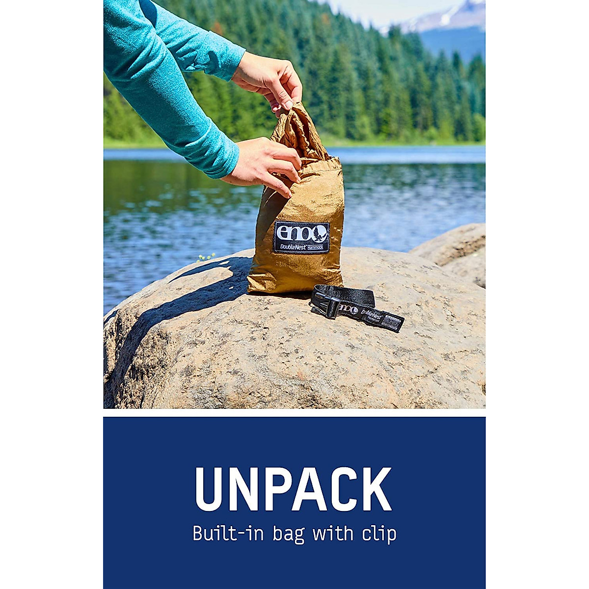 ENO, Eagles Nest Outfitters DoubleNest Lightweight Camping Hammock, 1 to 2 Person, Orange/Grey