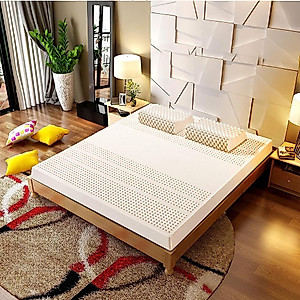 ARyako Latex Mattress Super Soft 100% Natural Simple Design Relaxing Bedroom Latex Mattress with Topper,Relieving Mattress Topper for Back Pain,4in,90x200cm(35x79in)