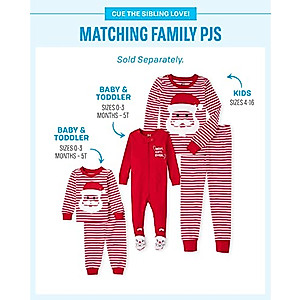 The Children's Place baby girls Family Matching Christmas Holiday Sets, Snug Fit 100% Cotton, Pajama Set, Santa Stripe, 8 US