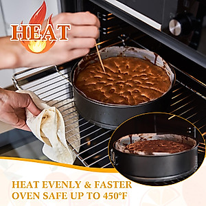 Sunnyray 8 Pieces 7 Inches Round Stainless Steel Springform Cake Pan with Removable Bottom, Nonstick, Ideal for Cheesecakes, Cakes, Cookies - Black