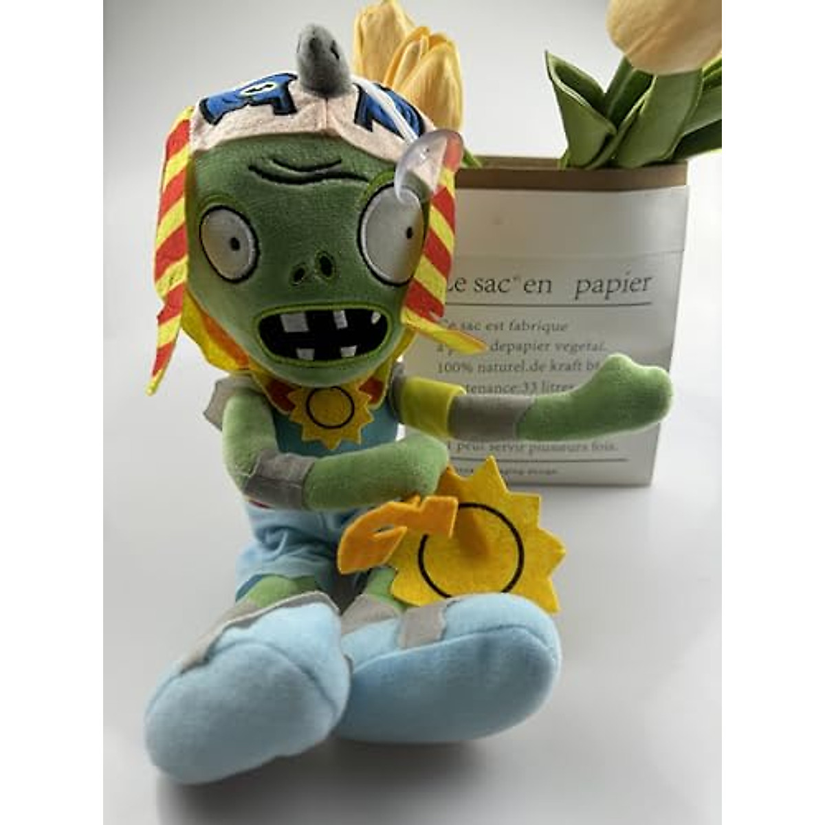 JHESAO 12" Plants and Zombies Plush RA Zombie Toys PVZ Plushies 1 2 Stuffed Soft Doll Sun Zombie Toy