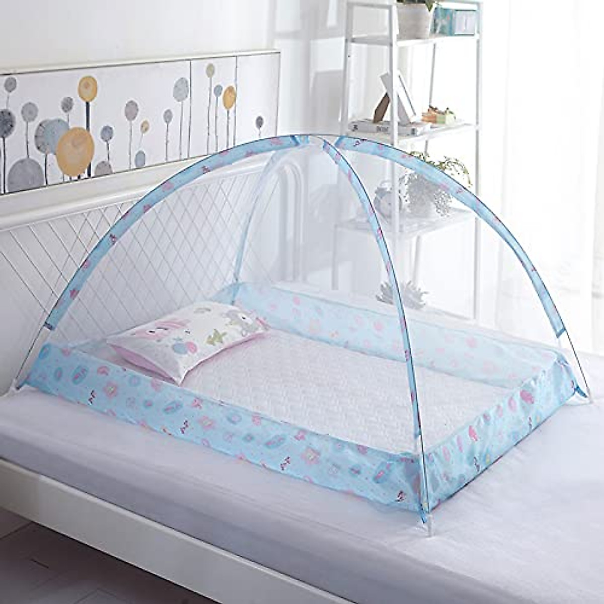 Crib Mosquito Net Breathable Crib Netting Canopy Universal Size Crib Tent Foldable Protection Mesh Net Cover Arched Crib Bug Netting Full Cover Easy Installation