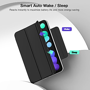 SURPHY Slim Magnetic Case for iPad Mini 6 Case (8.3" 2021), Strong Magnetic Smart Cover (with Microfiber Lining and Magnetic Flap) for iPad Mini 6 6nd Generation (Light Gray)