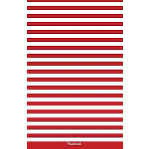 Pop Art Bright Red and White Striped Journal Notebook with Lined Interior Pages. Organize Your Life by Color!: Sized for Messenger Bags, Purses, Small ... Notebooks Inspired by the colors of Pop Art)