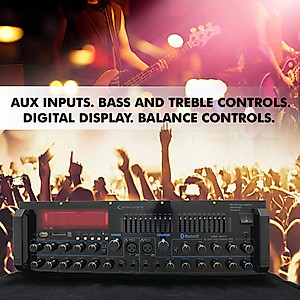 Technical Pro 2000 Watts Professional Mixer and Amplifier with Built-in Bluetooth and EQ, 6 Mic Inputs, USB & SD Card for Speaker, DJ Karaoke, Home Theater