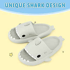 SAGUARO Shark Slides for Family Kids Toddler Boys Girls Pillow Slippers Cute Cloud Slides Lightweight Non-Slip Beach Slippers Casual Slides US7 Kids Grey